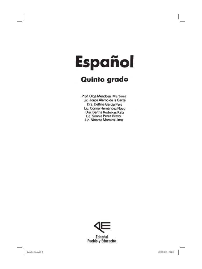 Español 5to Grado 2 Pdf