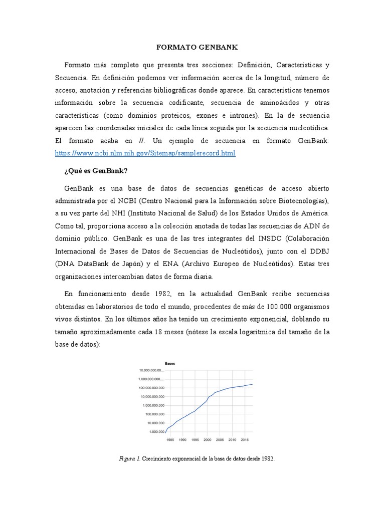 Formato GenBank | PDF | Centro Nacional de Información Biotecnológica ...