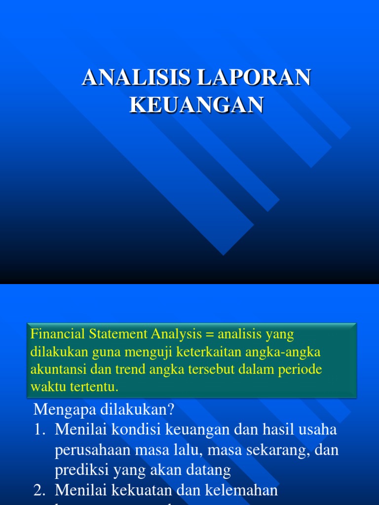 Pertemuan 3 Analisis Laporan Keuangan | PDF | Pengelolaan Keuangan & Uang
