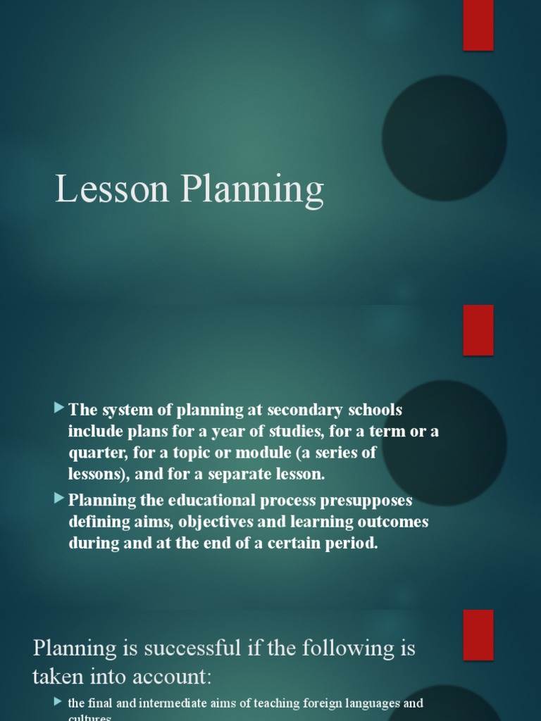 Lesson Planning | PDF | Lesson Plan | Learning