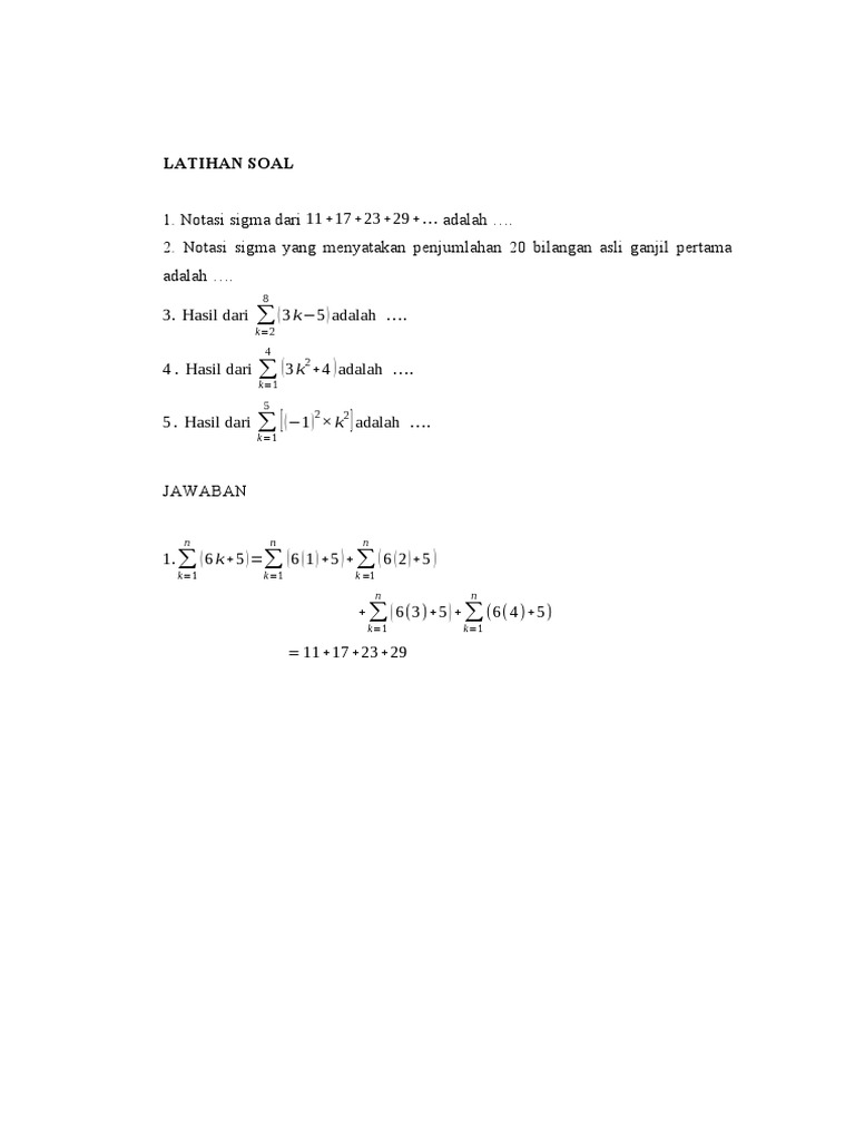 Latihan Soal MTK Kelas 11 2022-2023 | PDF