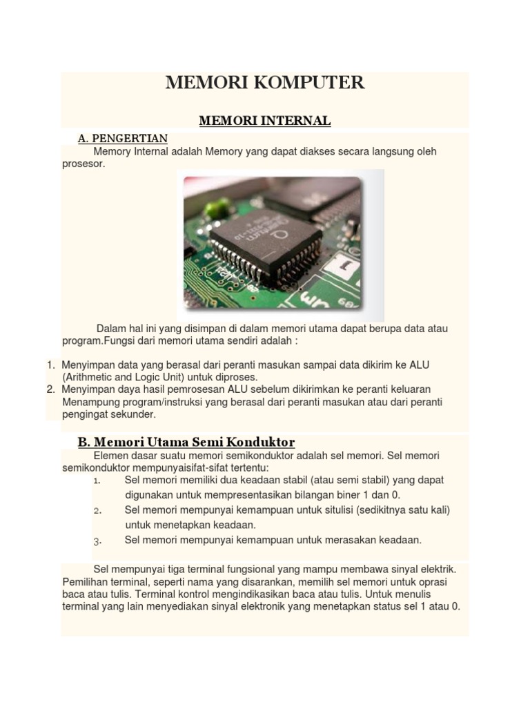 4 Memori Komputer | PDF | Komputer