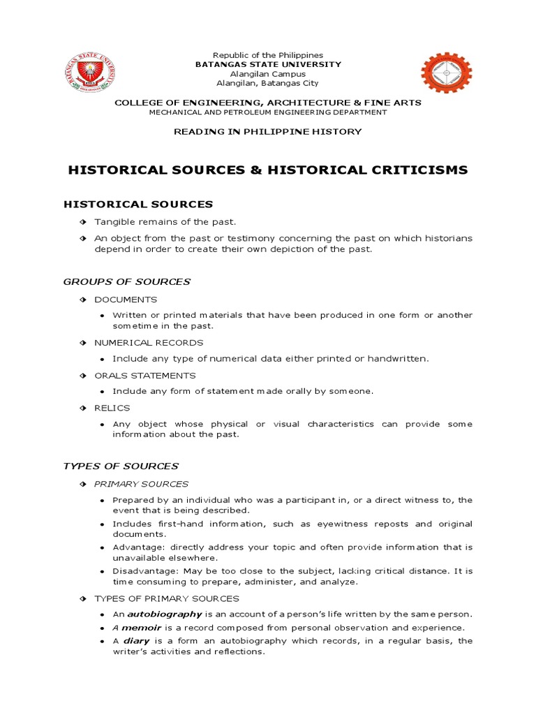 Historical Sources and Criticism | PDF | General Fiction