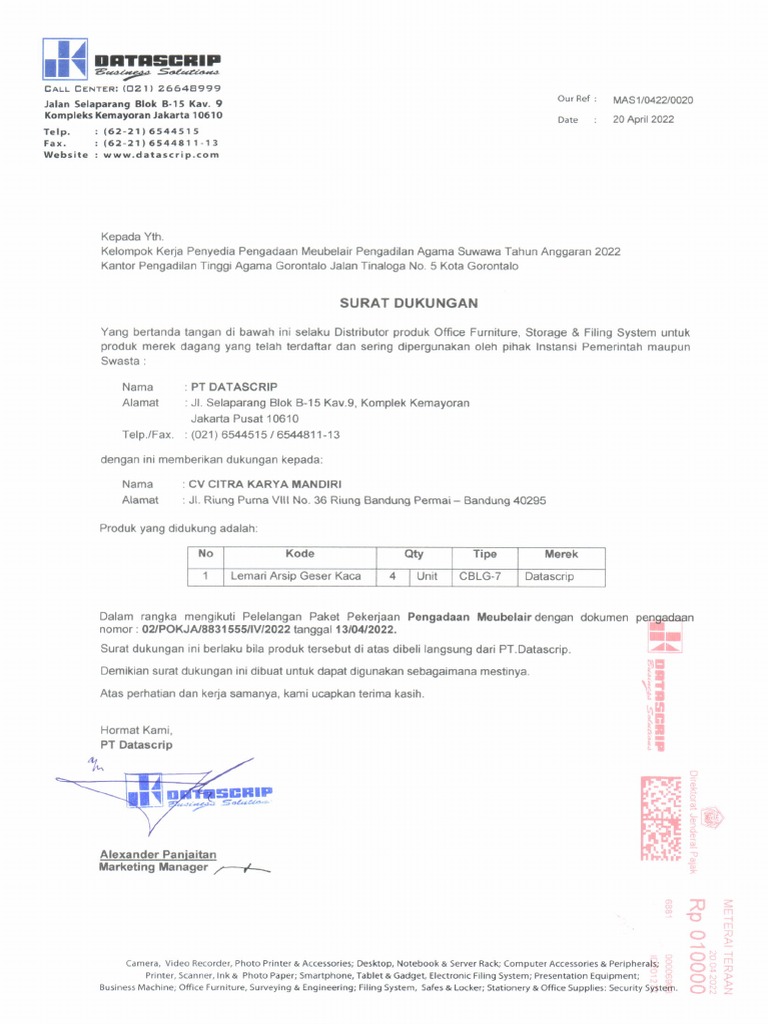 Surduk & Purna Jual Citra Karya Mandiri | PDF