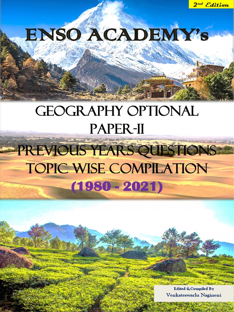 2nd Edition Geography Optional Paper II Pyq Topic Wise Compilation ...