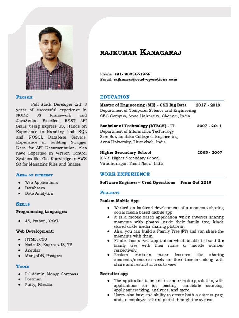 Full Stack Developer Profile | PDF | Web Application | World Wide Web