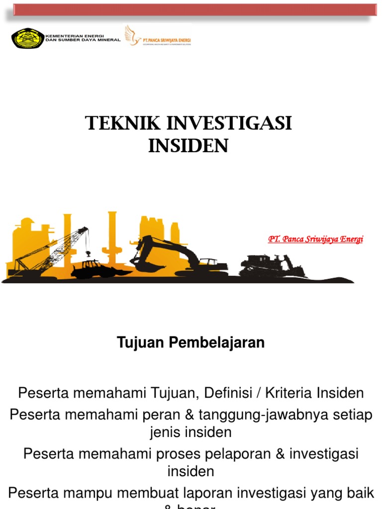 Investigasi Kecelakaan (Teknik Pemeriksaan Kec. Tambang) | PDF