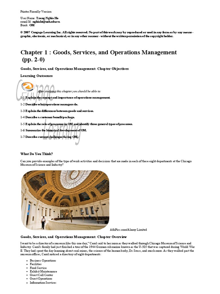 Chapter 1 - Goods, Services, and Operations Management | Download Free PDF | Operations ...