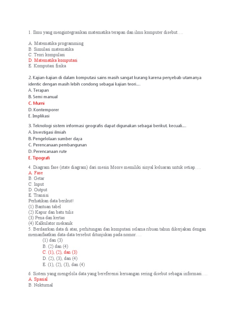 D. Matematika Komputasi: C. Murni | PDF