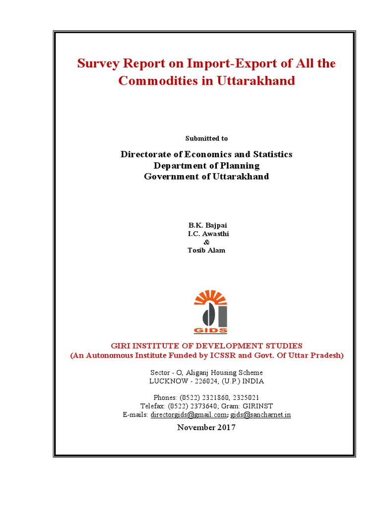 Analysis of Import and Export Trends in Uttarakhand: Insights for ...