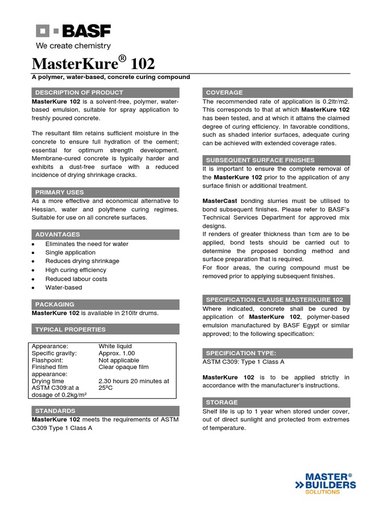 MasterKure 102 TDS | PDF