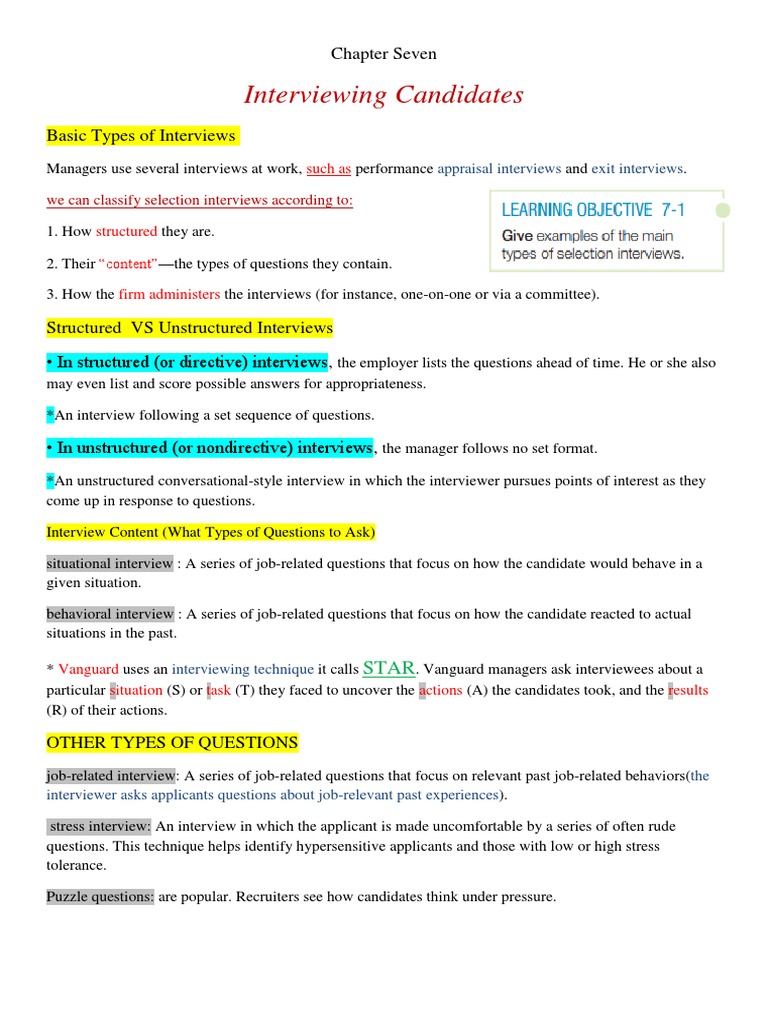 7 Interviewing Candidates | PDF | Job Interview | Interview