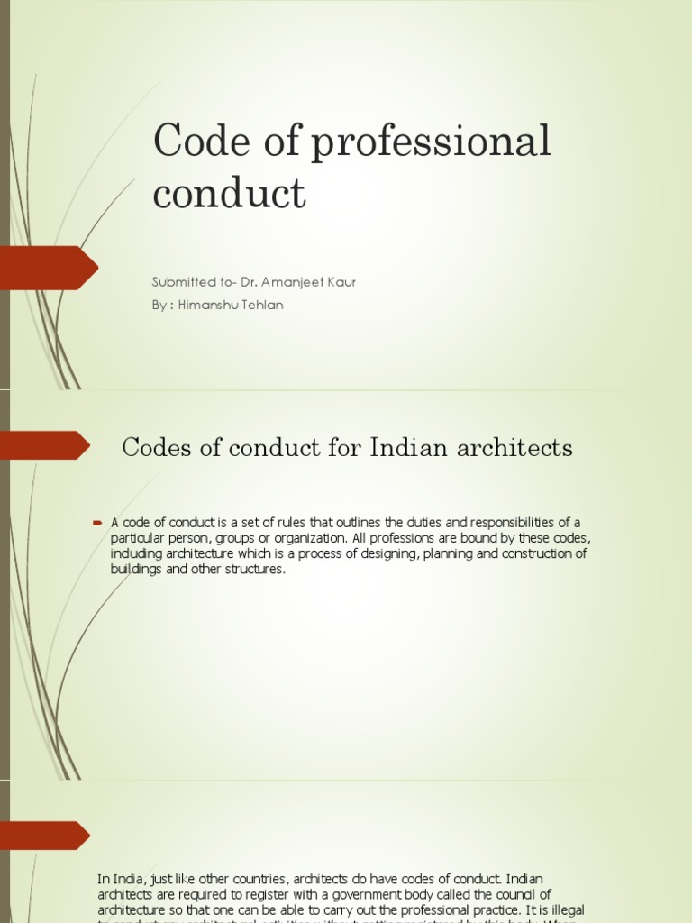 Code of professional conduct in architecture | PDF | Architect | Common Law