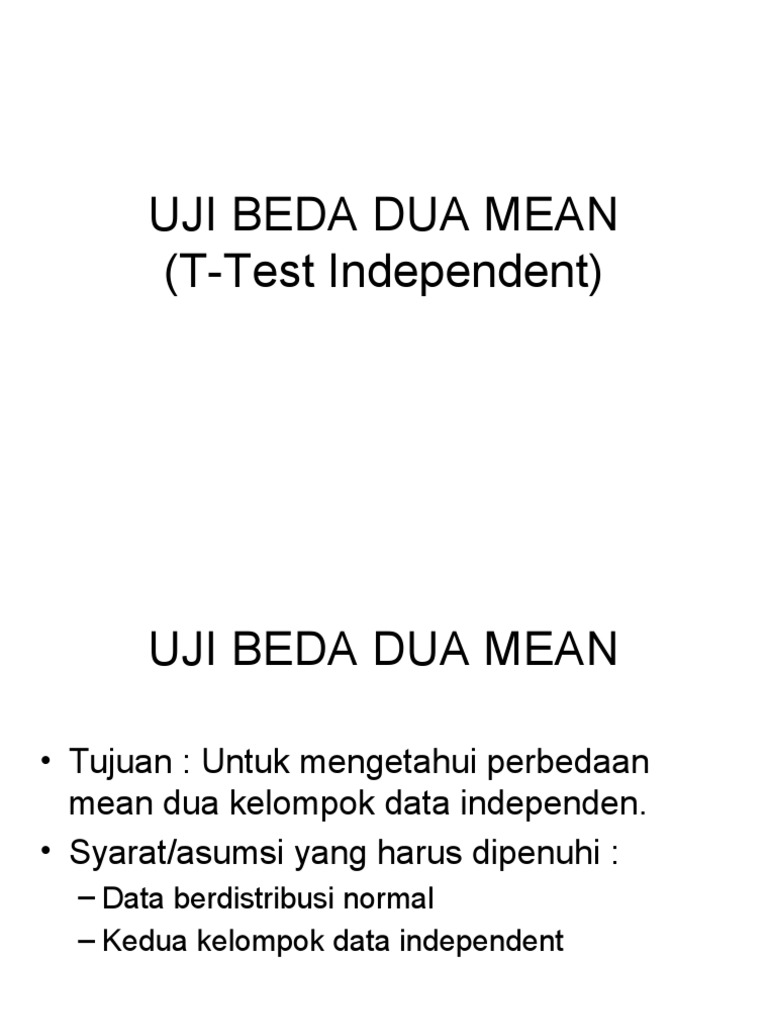 Sesi 6 - Uji Beda Dua Mean | PDF