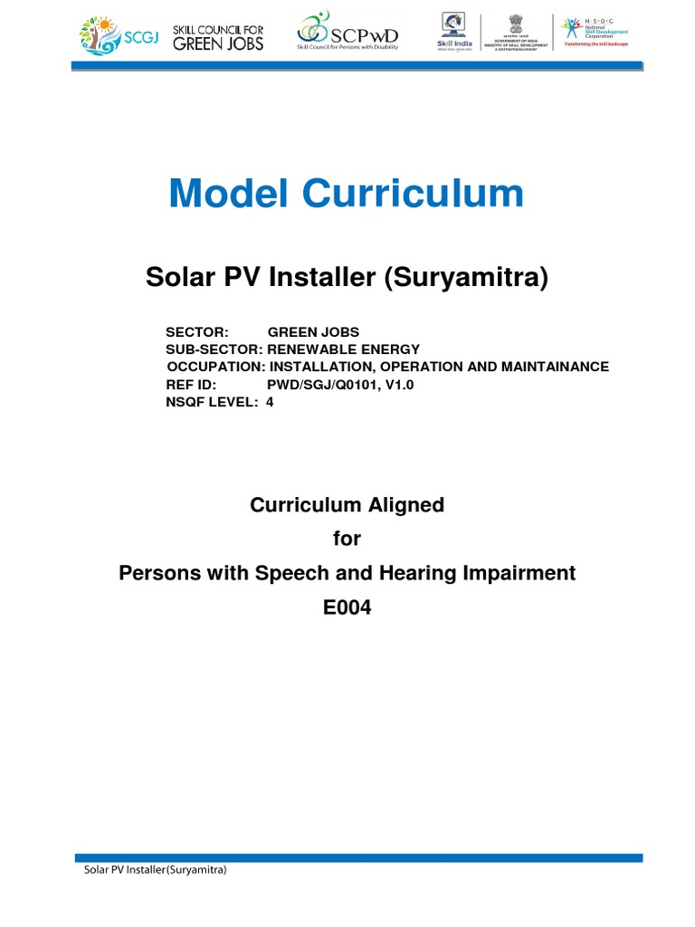 MC - PWDSGJQ0101 - V1.0 - Solar PV Installer (Suryamitra) - E004 - SHI ...