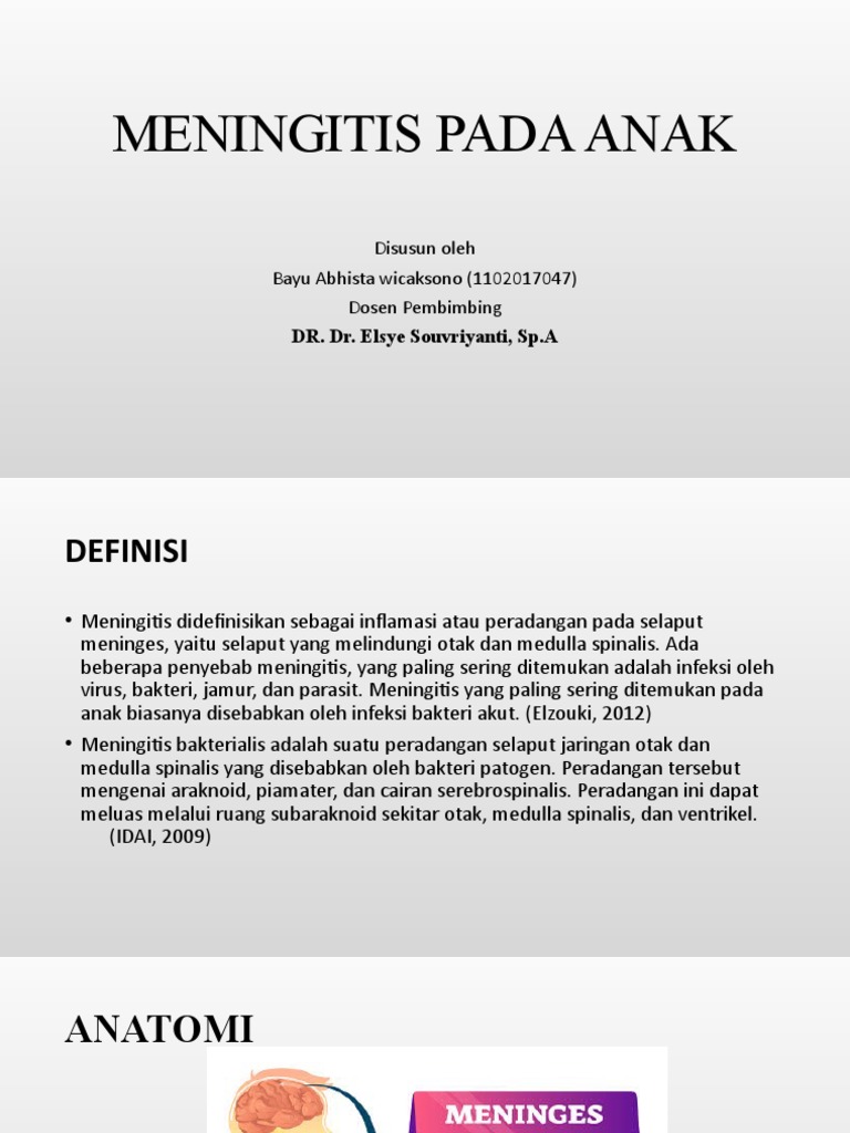 Meningitis pada Anak: Penyebab dan Penanganan | PDF | Kesehatan Holistik