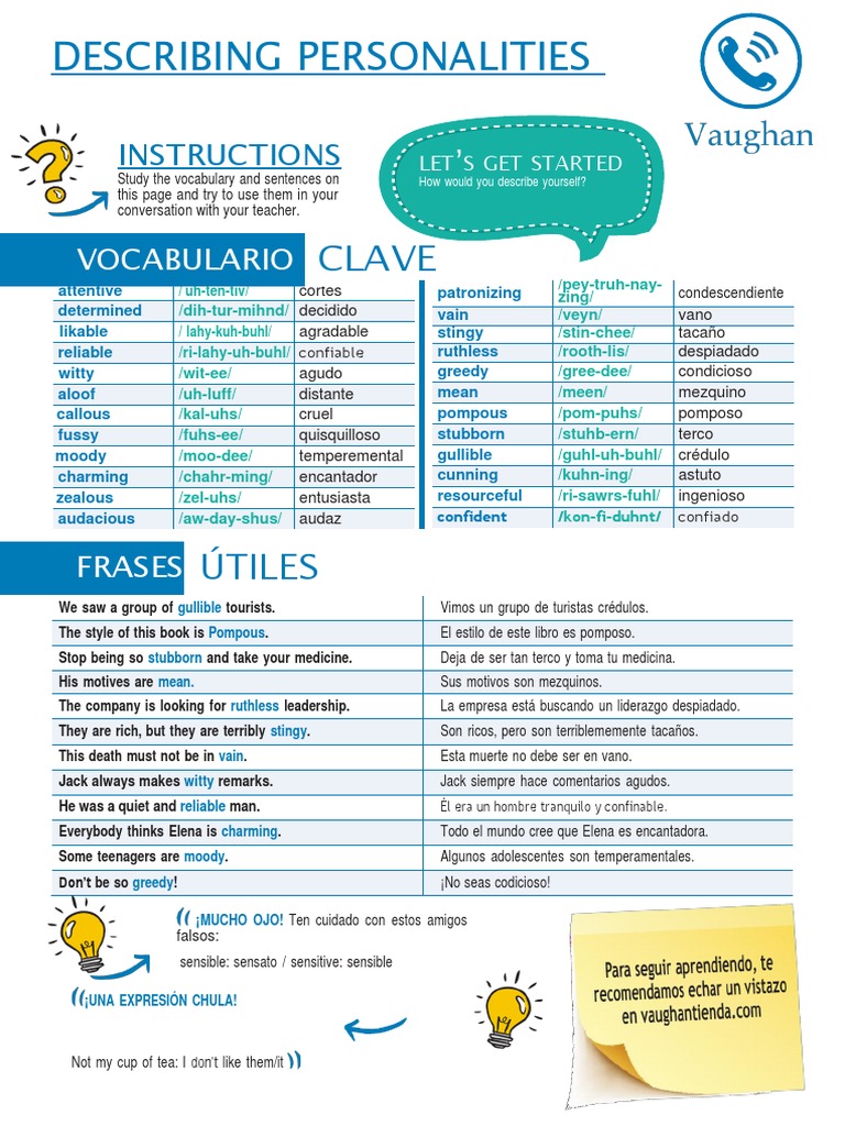 Describing Peoples Personalities Pdf