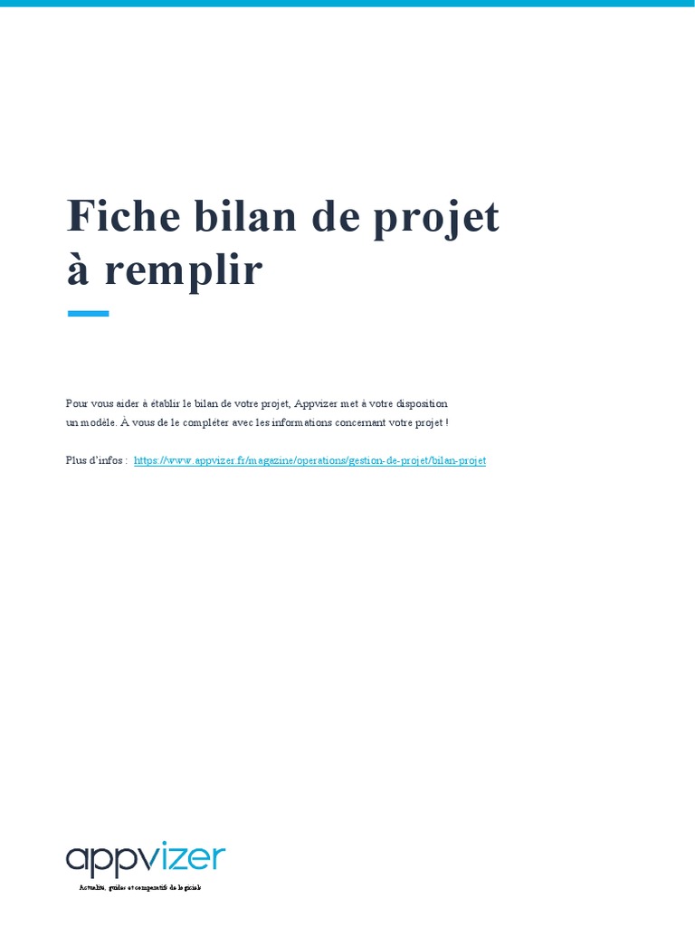 Fiche bilan de projet | PDF