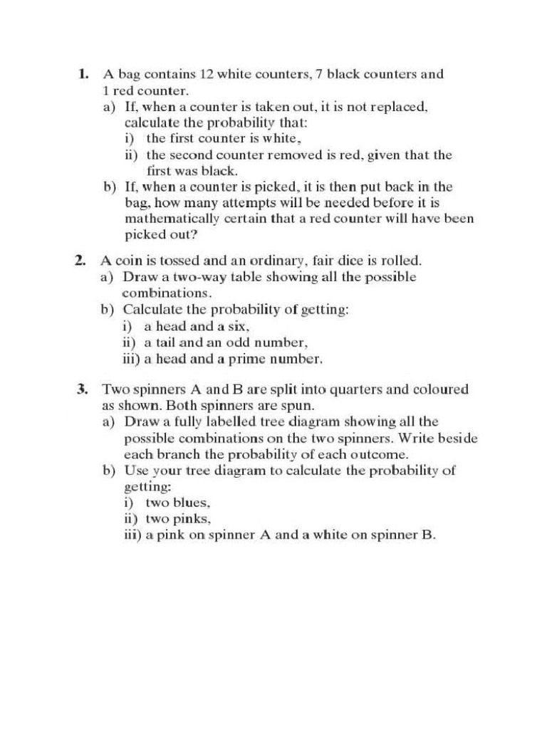 Probability Igcse | PDF