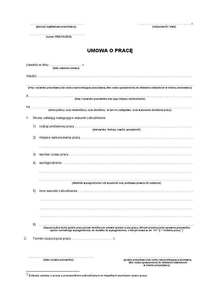 Umowa o Prace | PDF