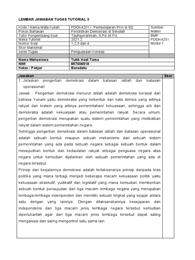 TT.3 PKN TUTIK | PDF