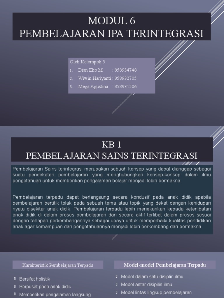 Rancangan Pembelajaran Sains SD Terintegrasi | PDF