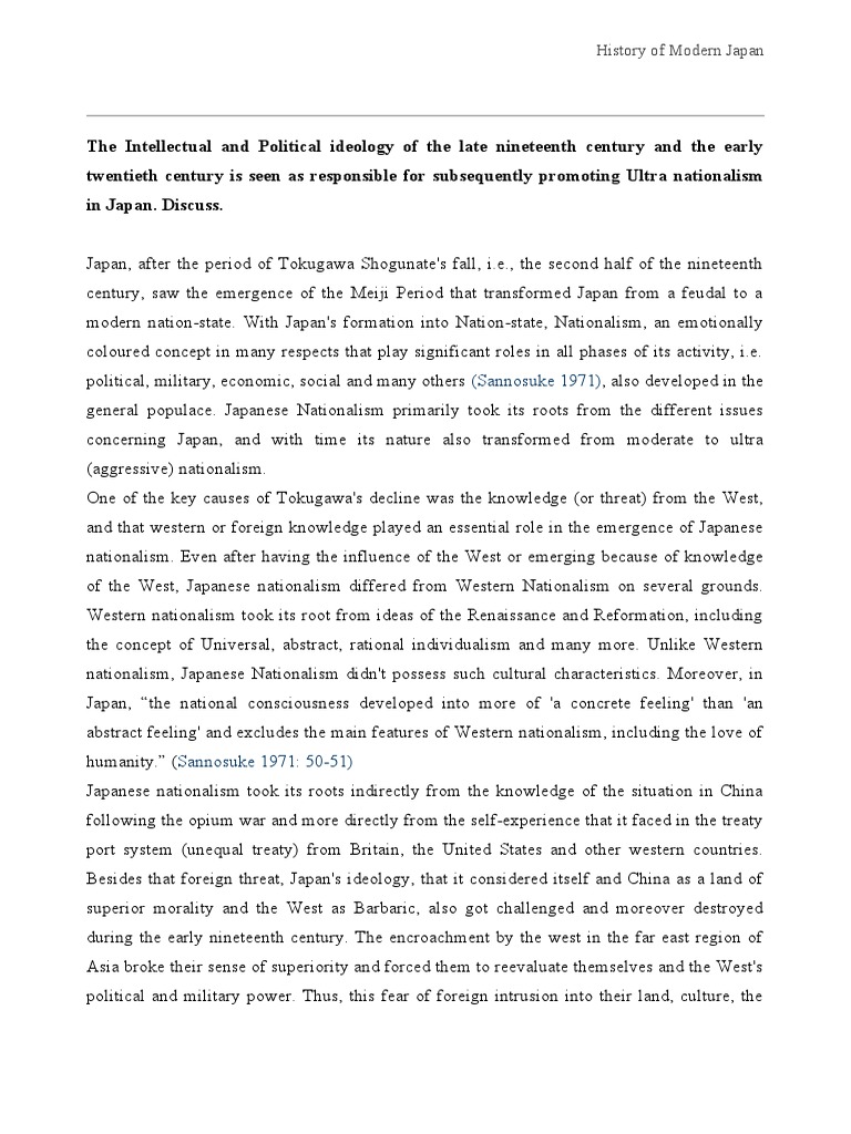 Intellectual and Political Ideologies Promoted Ultra Nationalism in ...