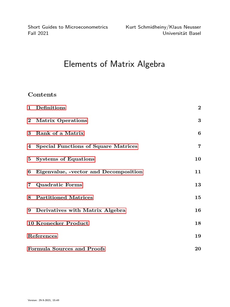 Matrix Algebra | Download Free PDF | Eigenvalues And Eigenvectors | Matrix (Mathematics)