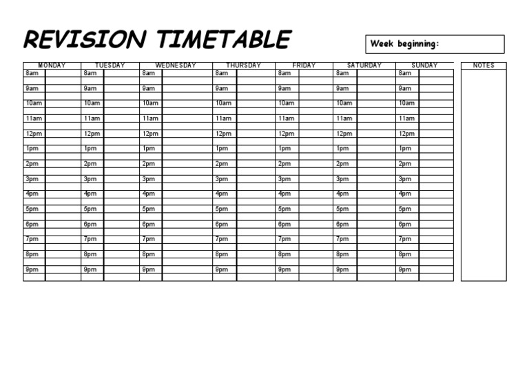 Revision Timetable | PDF