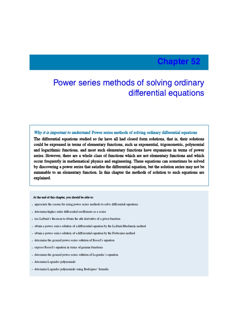 رياضيات | PDF | Differential Equations | Power Series