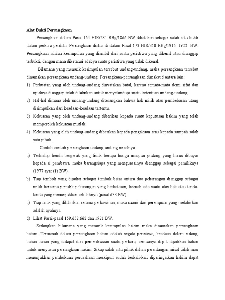 Alat Bukti Persangkaan, Sumpah. Discente Dan Pengetahuan Hakim | PDF