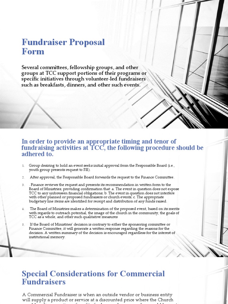 Fundraiser Proposal Form | PDF | Fundraising | Sales