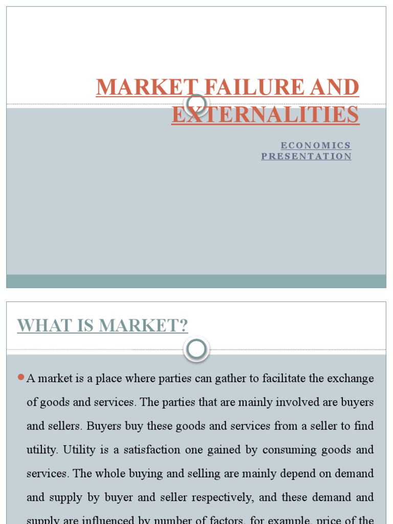 Market Failure and Externalities | PDF | Externality | Market (Economics)