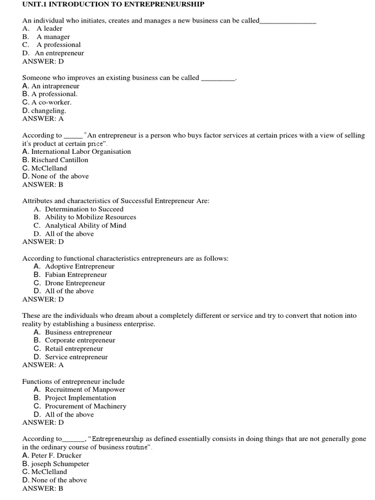 Introduction to Entrepreneurship Concepts | PDF