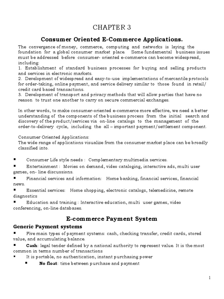 Chapter 3 E - Commerce | PDF