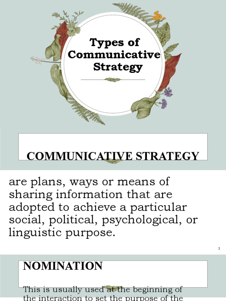 Communicative Strategies | PDF | Conversation | Communication