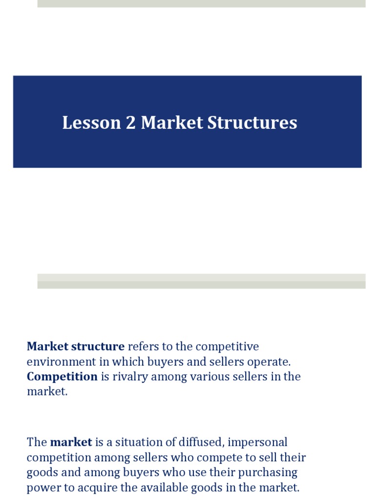 Applied Econ Lesson 2 Market Structures Pdf Monopoly Market