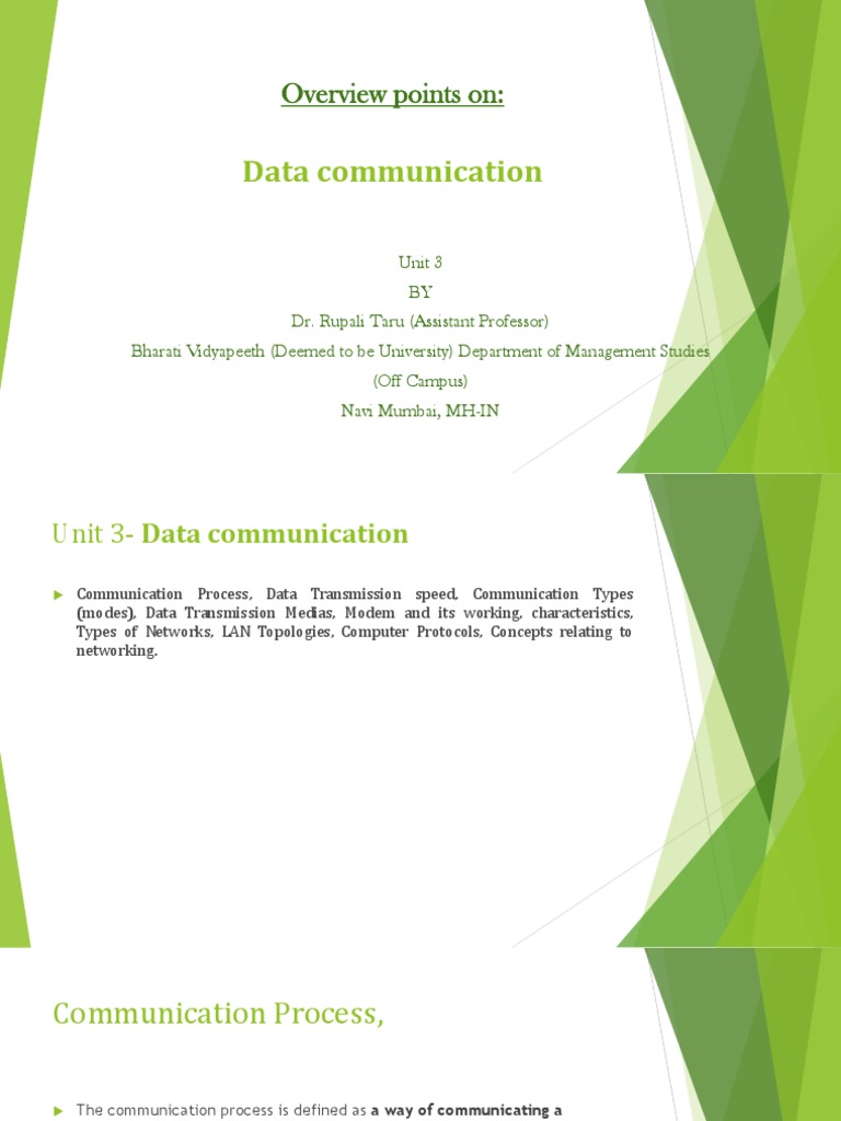 Unit - 3 Data Communication | PDF | Computer Network | Network Topology