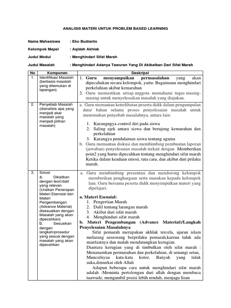 Contoh Analisis Materi | PDF