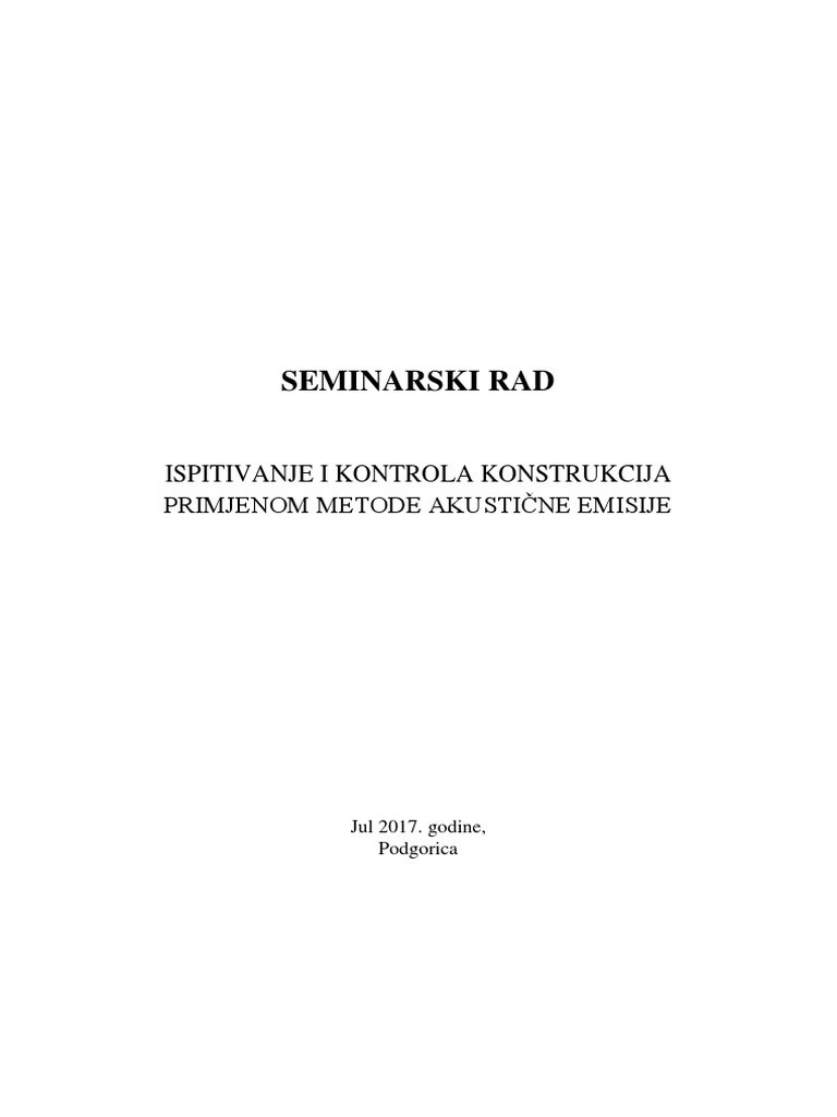 Seminarski Rad - Akustična Emisija - RADNO | PDF
