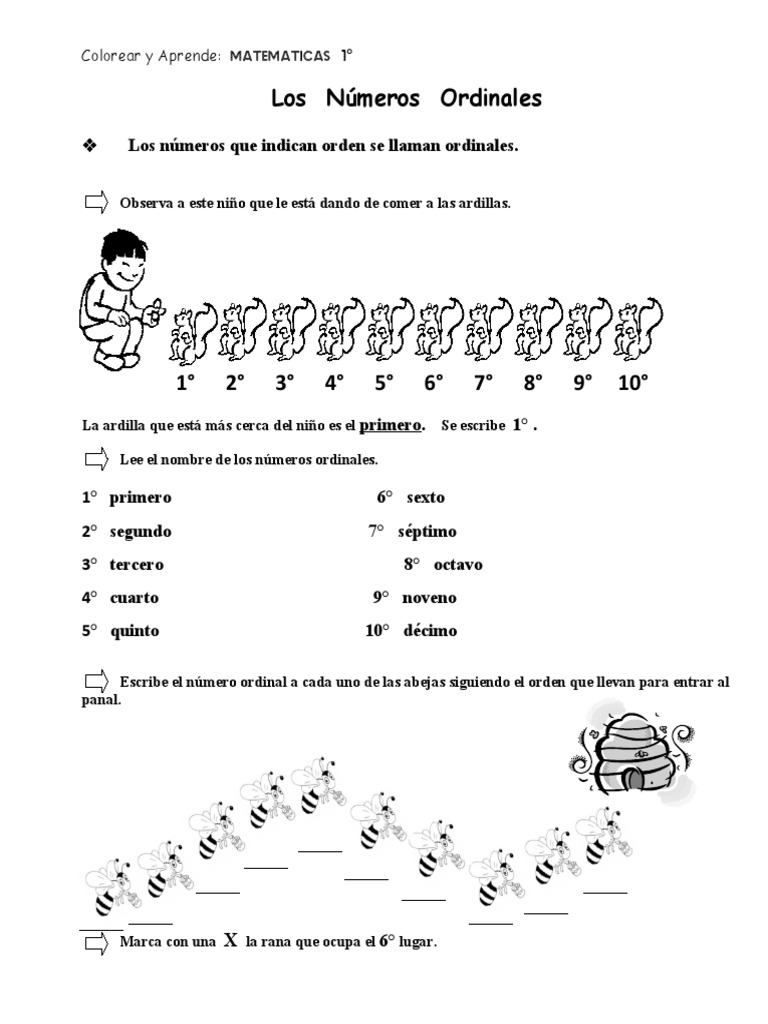 Números Ordinales | PDF