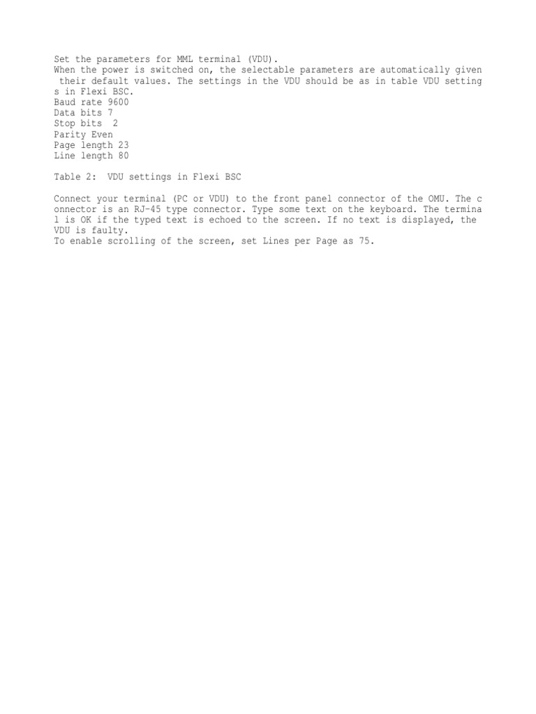 VDU Terminal Setup for MML | PDF | Computer Hardware | Computer Data