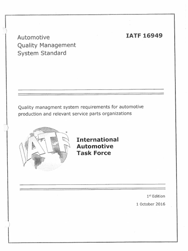 Iatf 16949 2016 | PDF
