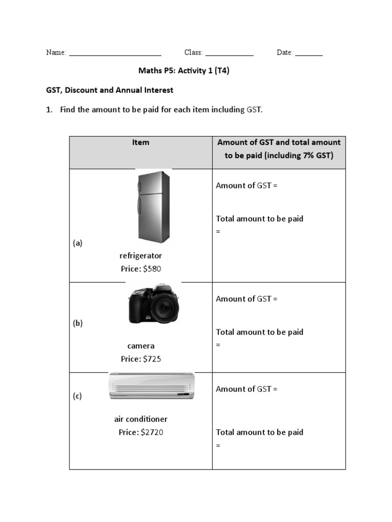 P5 Maths Activity (T4) | PDF | Interest | Economies