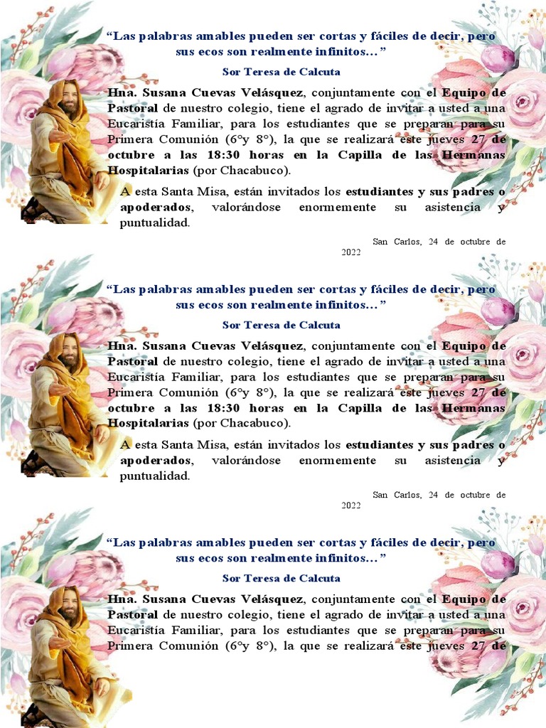 Invitación Misa Primera | PDF