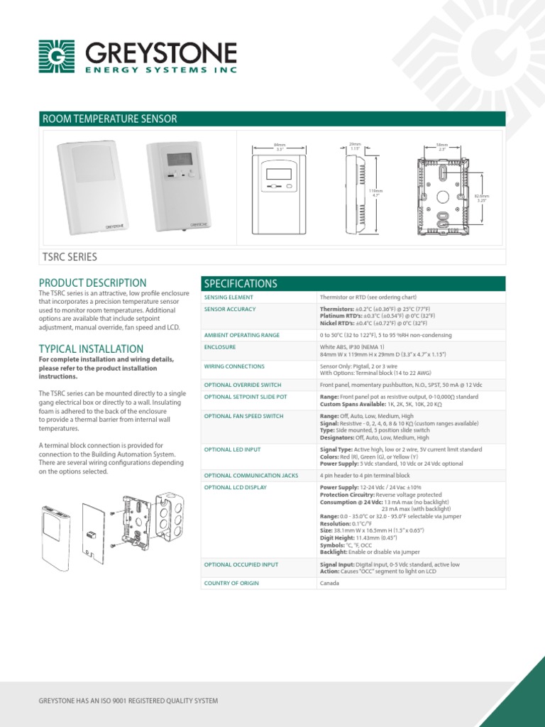 BMS BOQ SL - NO # 3.3 - PS-TSRCXXX-Room Temp Sensor | PDF