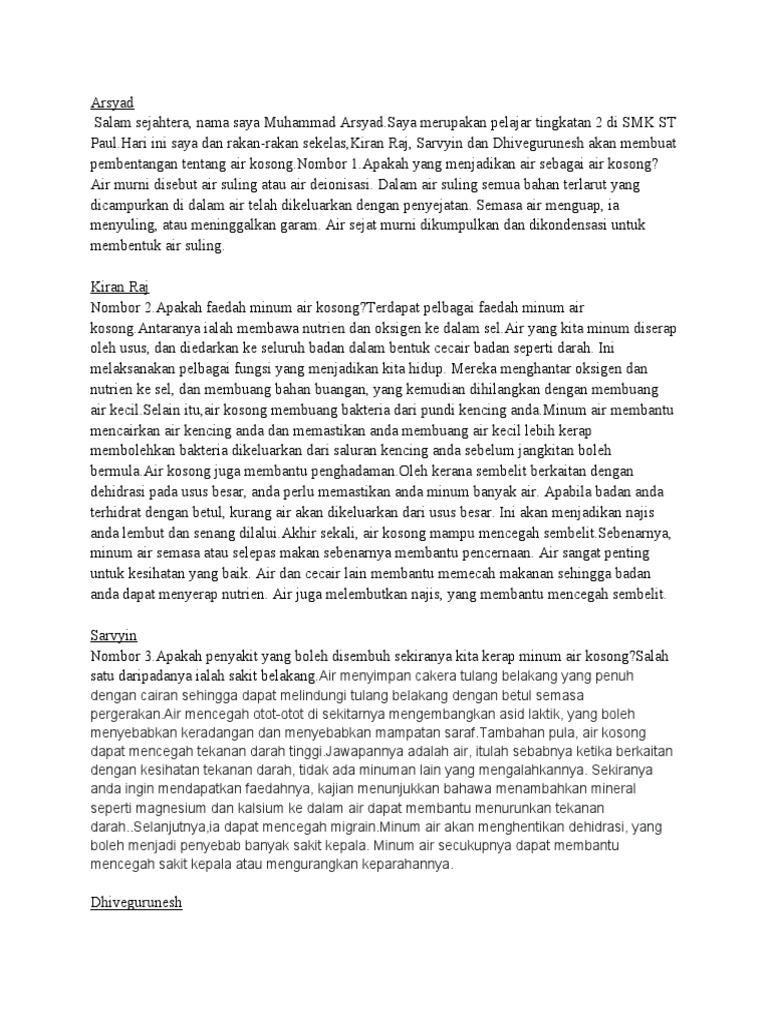 Script-Pert - Air Kosong | PDF