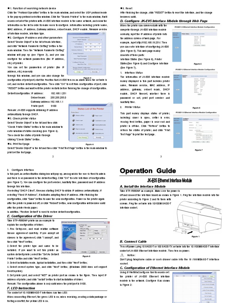 JK-E05 Ethernet Interface Module Operation Guide | PDF | Computer ...