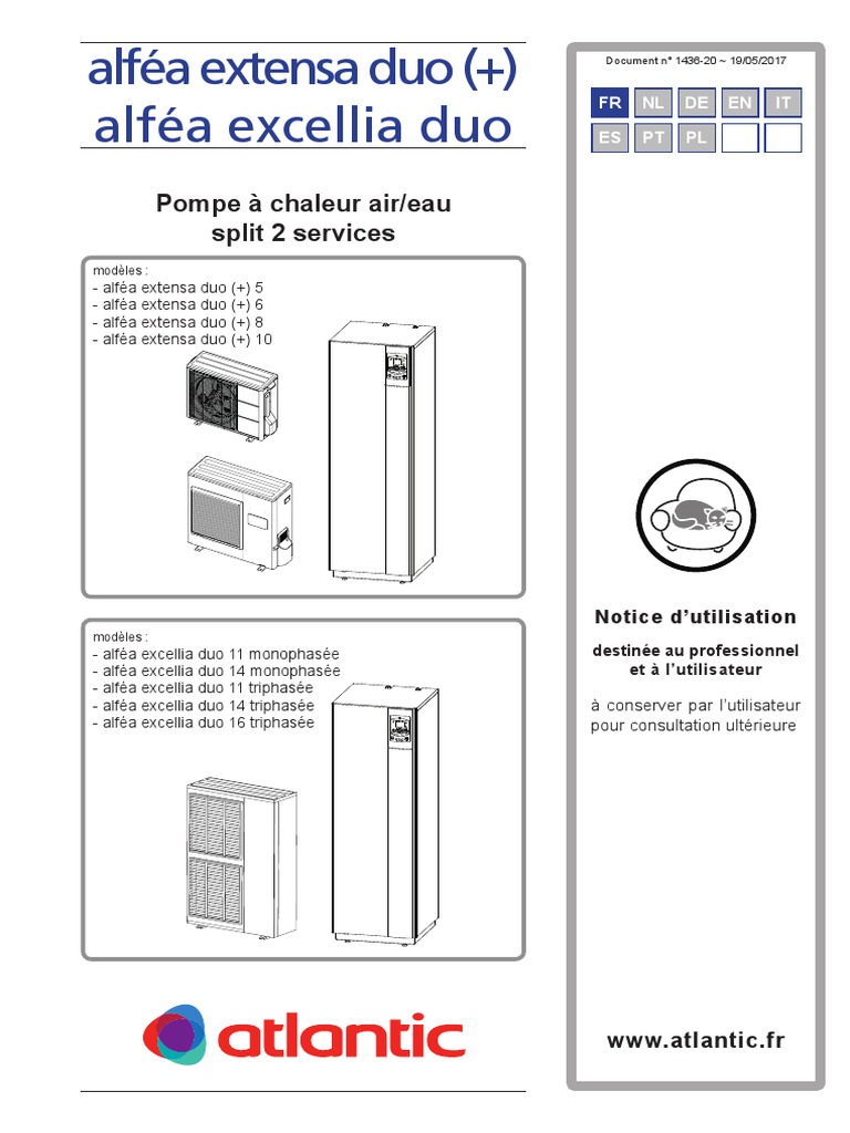Alfea Extensa Duo Plus Alfea Excellia Duo Notice Utilisation Atlantic | PDF | Pompe à chaleur ...