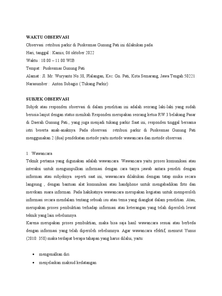 Metode Observasi | PDF